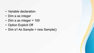 Vb Net Datatypes Pptx Programming Languages Computing