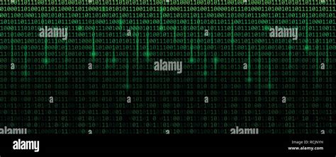 Green Matrix Binary Code Web Background Vector Illustration Eps10 Stock