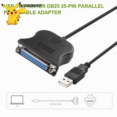 Jual All101 Black USB To 25 Pin DB25 Parallel Printer Cable Adapter Cord Converter FREE ONGKIR