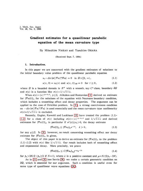 Gradient Estimates For A Quasilinear Parabolic Equation Of The Mean Curvature Type Pdf