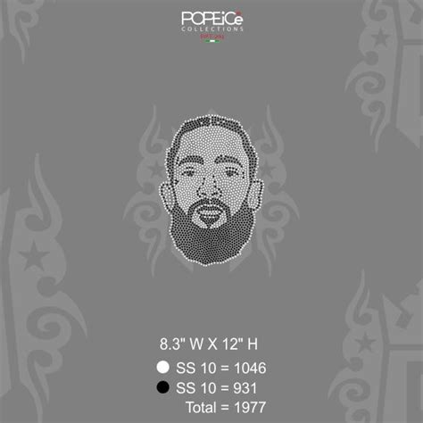 Nipsey Hussle Rhinestone Template Popeice Collections