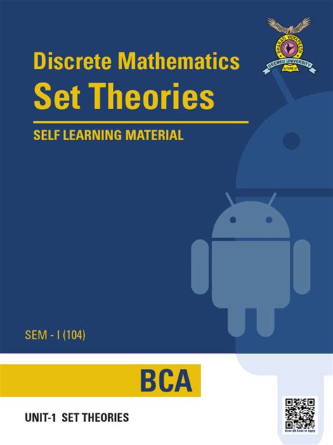 Bca Discrete Mathematics Unit 1 Set Theory Pdf Set Mathematics