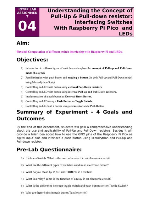 Lab Assignment 4 Iotpp Cse 4110 1 Iotpp Lab Assignmen T 04 Understanding The Concept Of
