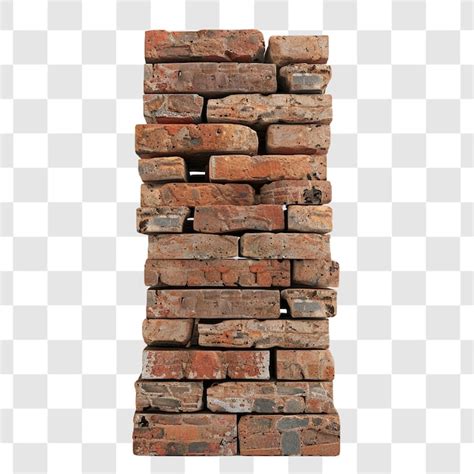 Stack Of Bricks Wall On White Background Render Ultra Premium Ai Generated Psd