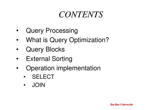 Ppt Query Optimization And Query Processing Powerpoint Presentation