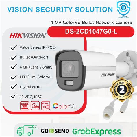 Jual Kamera Cctv Ip Hikvision Outdoor 4mp Ds 2cd1047g0 L Colorvu Lite Shopee Indonesia