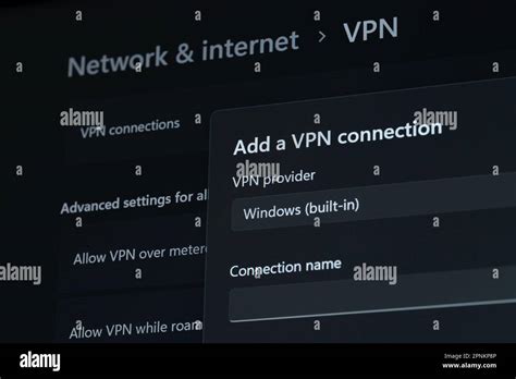 New York USA April Add New VPN Connection On Windows System On Computer Screen