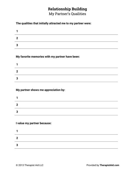Relationship Journal Template