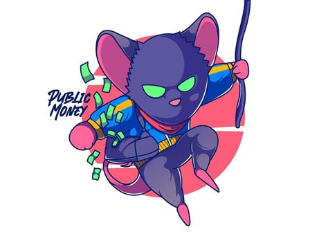 Mouse Thief Character Icon Vector Illustration Flat Cartoon Style