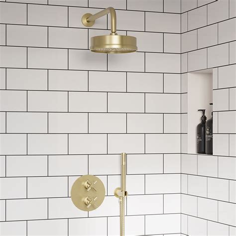 Foundry Round Concealed Shower Valve With Diverter Brushed Brass