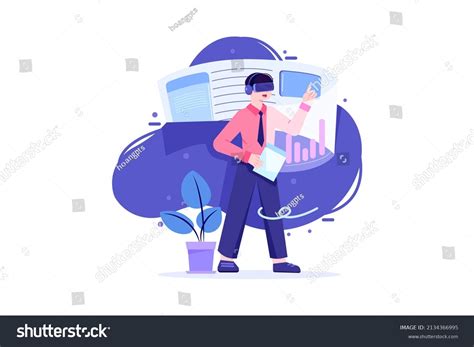 Business Analysis Using Vr Illustration Concept Stock Vector Royalty