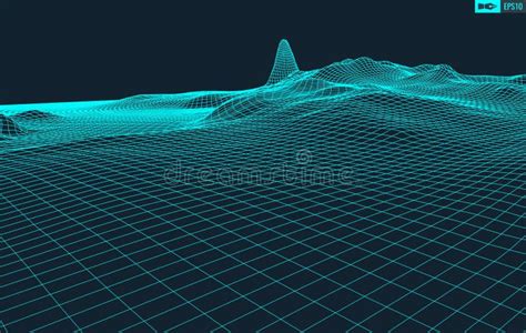 D Wireframe Terrain Wide Angle EPS Vector Stock Vector Illustration Of Paper Mountain