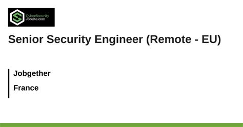 Senior Security Engineer Remote Eu Job With Jobgether 5429066