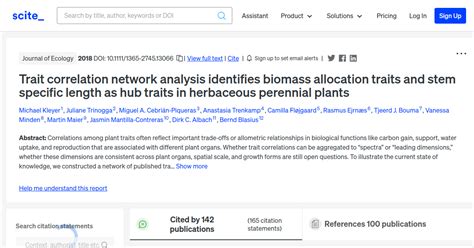 Trait Correlation Network Analysis Identifies Biomass Allocation Traits And Stem Specific Length