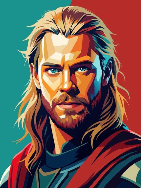 Portrait De Thor Vector Illustration Flat 2 Premium Ai Generated Vector