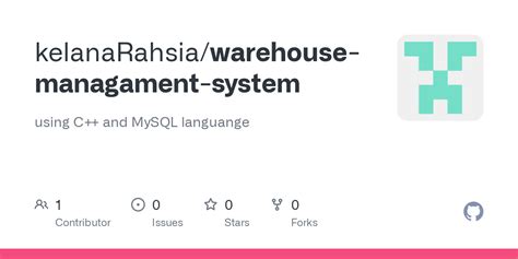 GitHub KelanaRahsia Warehouse Managament System Using C And MySQL