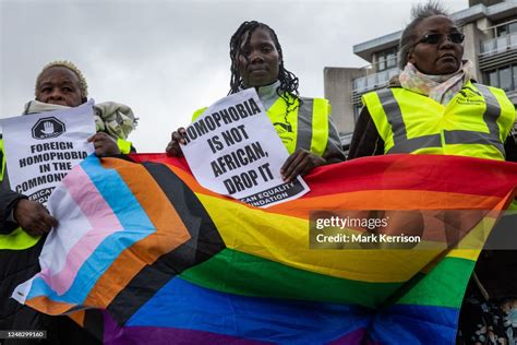 Lgbt Campaigners From African Equality Foundation Protest Opposite