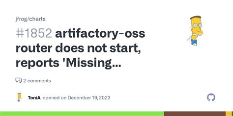 Artifactory Oss Router Does Not Start Reports Missing Required