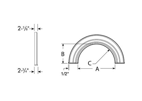 64 Inch W X 32 34 Inch H X 2 34 Inch D Half Round Arch Trim 10m