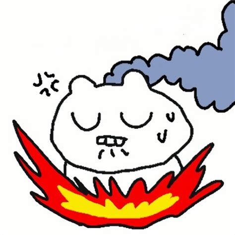 可爱卡通形象冒火冒烟，表情痛苦尽显愤怒情绪 实用聊天表情包表情包图片动图 求表情网 斗图从此不求人