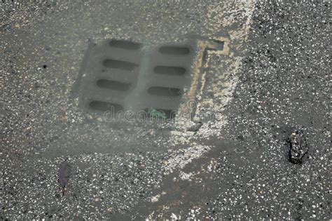 Clogged Drain Which Does Not Allow The Water To Flow Out Stock Image