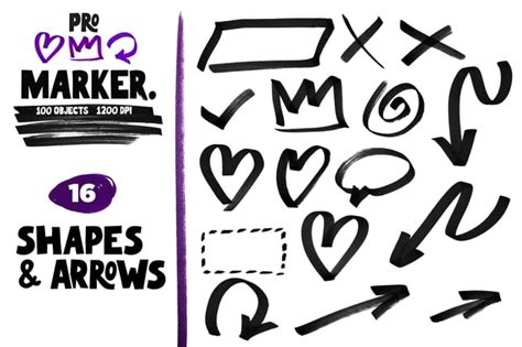 Pro Marker Objects Objects Ft Marker Circle And Brush Strokes Envato