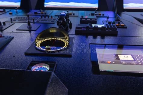 Marine Navigation Simulator High Tech Ship Navigation Bridge Control Panel Stock Image Image