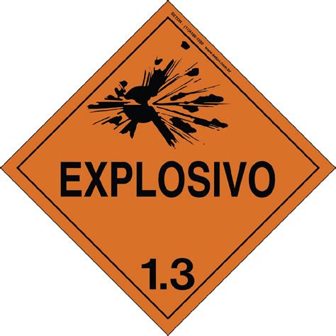 Placa De Sinalização Simbologia De Risco Explosivo 13
