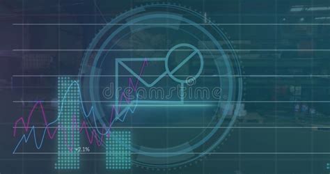 Image Of Cyber Security Text Shield Loading Circles And Graphs Over