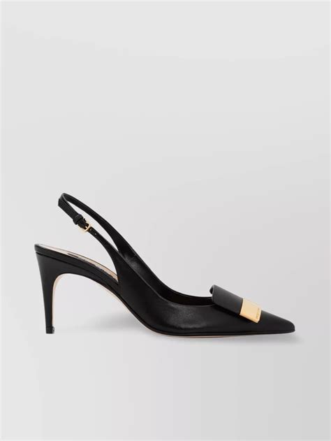 Sergio Rossi Sr1 75 Slingback Leather Pumps The Fashion Square