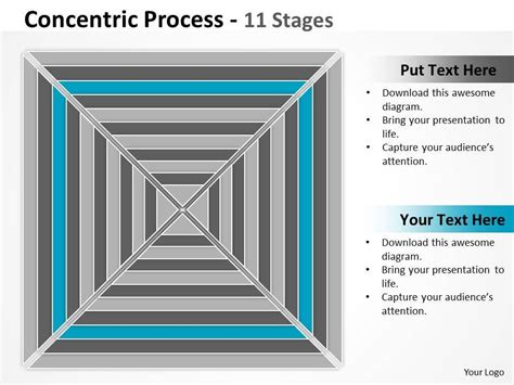 Staged Square Concentric Diagram PowerPoint Slide Template Presentation Templates PPT