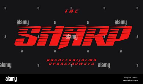 Dynamic Sports Alphabet With Edgy Cutout Lines Sharp Angled Font For