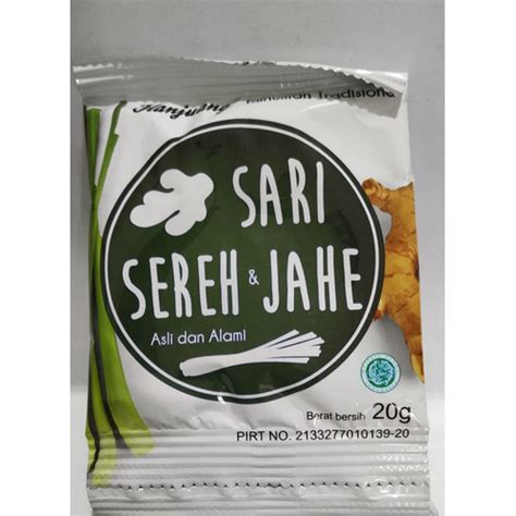 Jual Sari Sereh Dan Jahe Hanjuang Kemasan Renceng 20 Gram Kota