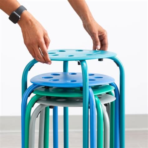 Assorted Contemporary Color Stacking Stool Set For Home Office Classrooms Pack Of 4 Unit
