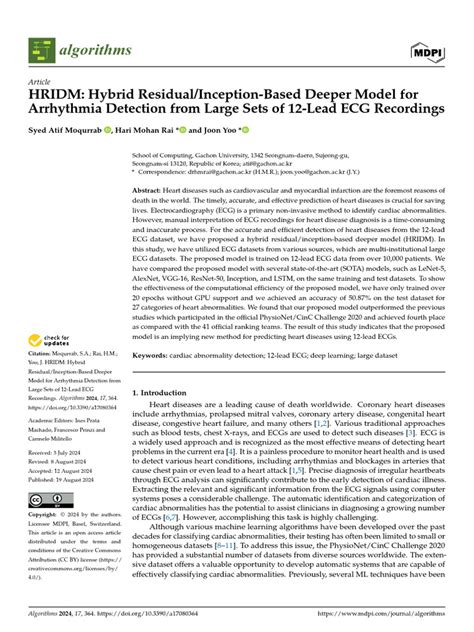 Algorithms 17 00364 V2 Pdf Heart Machine Learning