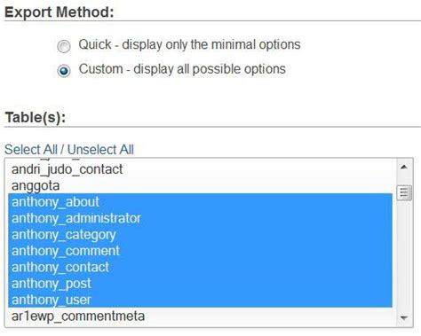 Cara Export Dan Import Table Database Mysql