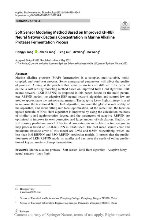 Soft Sensor Modeling Method Based On Improved Kh Rbf Neural Network Bacteria Concentration In
