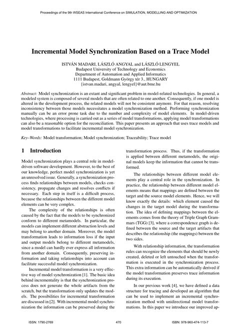 Pdf Incremental Model Synchronization Based On A Trace Model