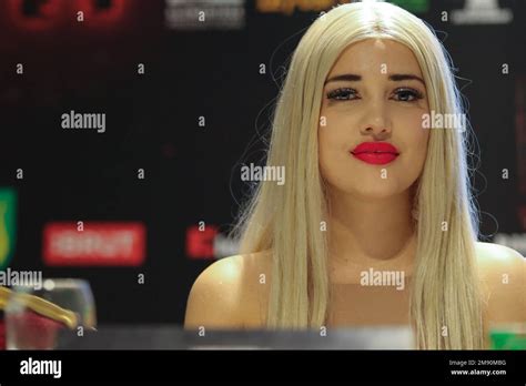 Actress Monique Bartnik During Press Conference On The Occasion Of The