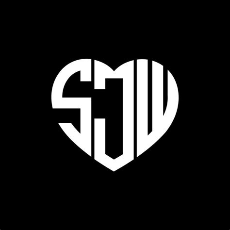 SJW Creative Love Shape Monogram Letter Logo SJW Unique Modern Flat Abstract Vector Letter Logo