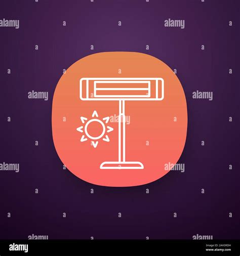 Infrared Heater App Icon Pedestal Electric Heater Household Appliance Ir Heating Lamp Uiux