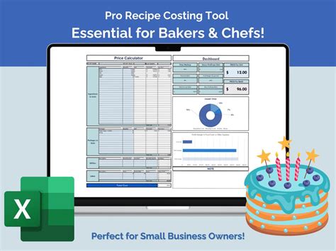 Recipe Cost Calculator 2024 Excel Template For Cooking And Baking Ingredient Pricing And Profit