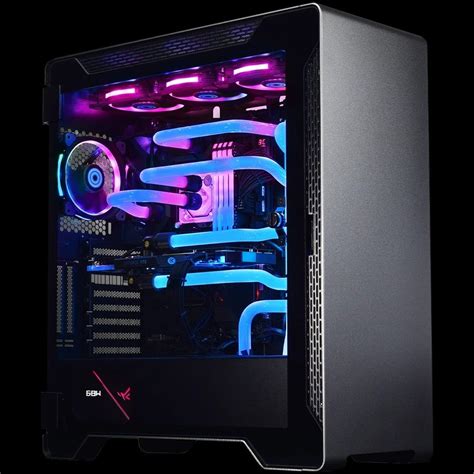 Custom Computer Case With Purple And Blue Lights