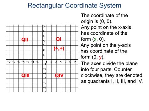 1 Rectangular Coordinate System X Ppt