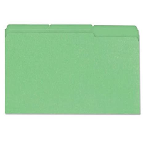 Colored File Folder 33 Cut One Ply Tab Legal Bright Green 100 Box