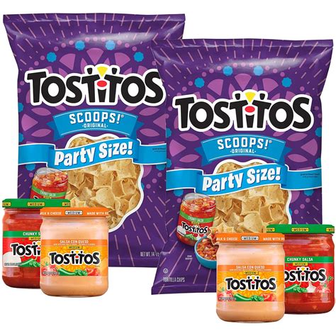 Variety Pack Tostitos Tortilla Chips And Dips Tostitos Scoops Party Size And Dips