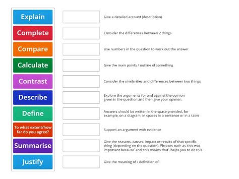 Command Words Ks3 Match Up