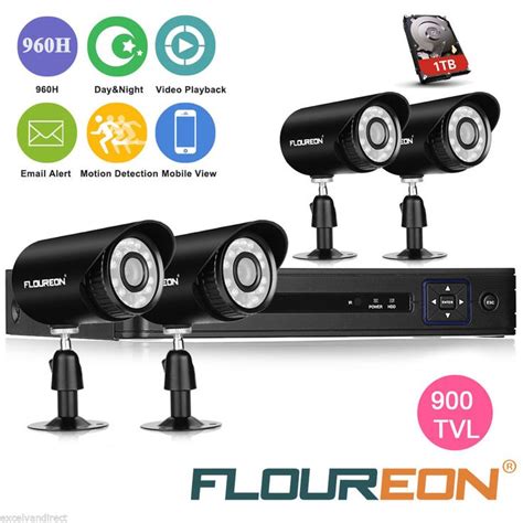 Floureon 8ch Cctv Dvr Outdoor Ir Security Camera Dvr System Kit 1tb Ebay E… Home