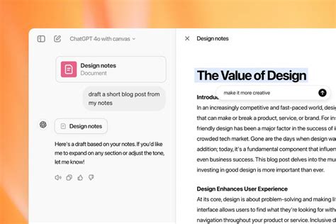 Chatgpt Has A New Interface Canvas Which Allows For Interactive