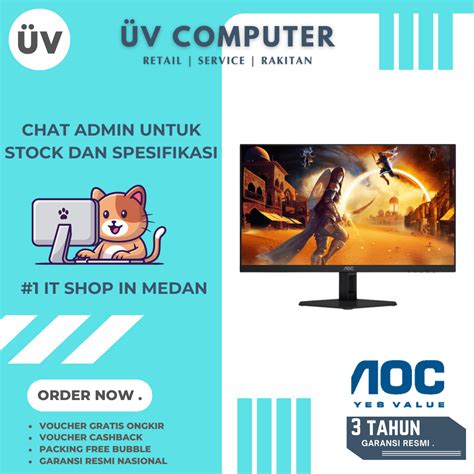 Jual Monitor LED LCD AOC Gaming 27G4E 27 Inch FHD 1080p Panel IPS 180Hz Vesa Pengganti